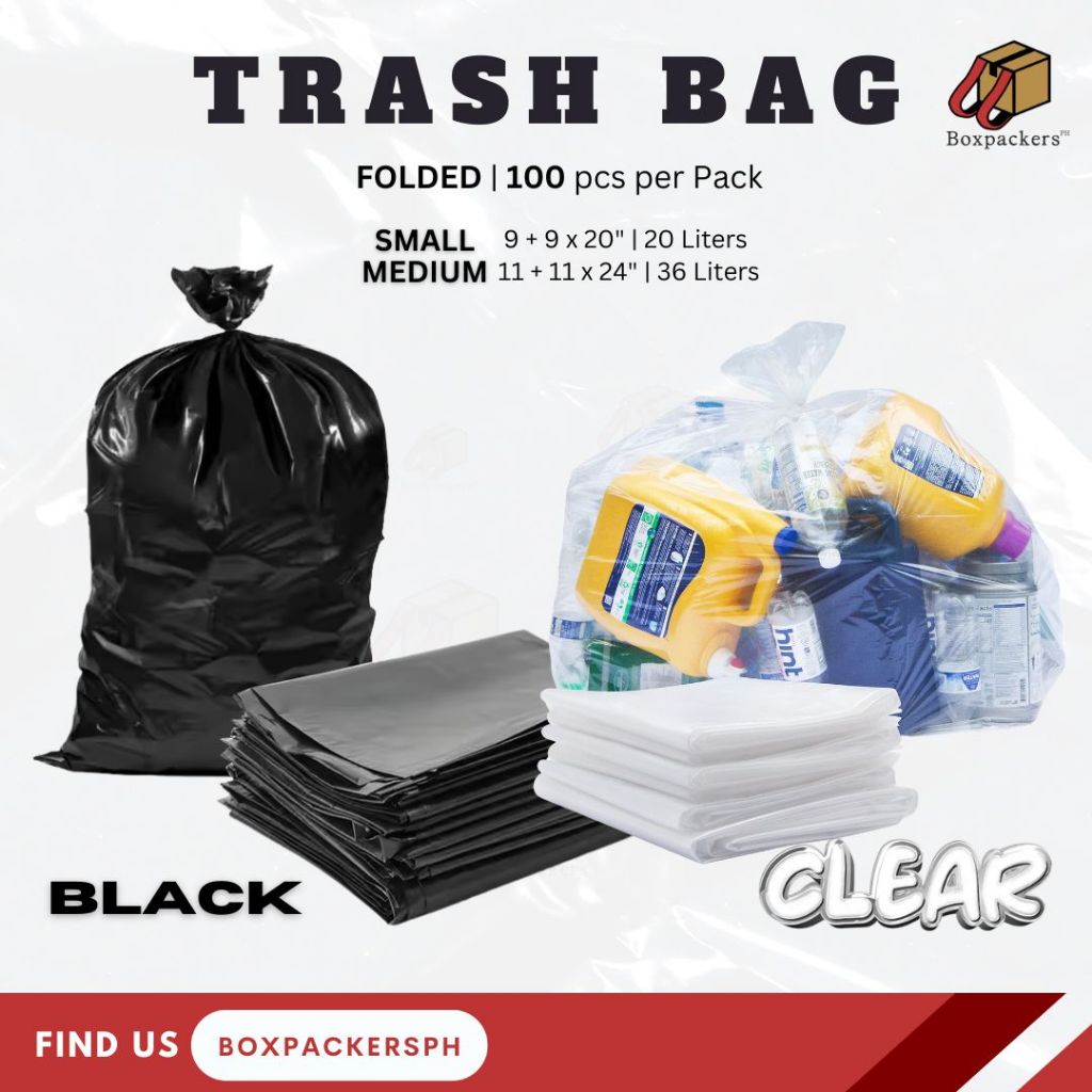 BOXPACKERSPH PH FOLDED Trash / GARBAGE Bag 100pcs Small to Large ...