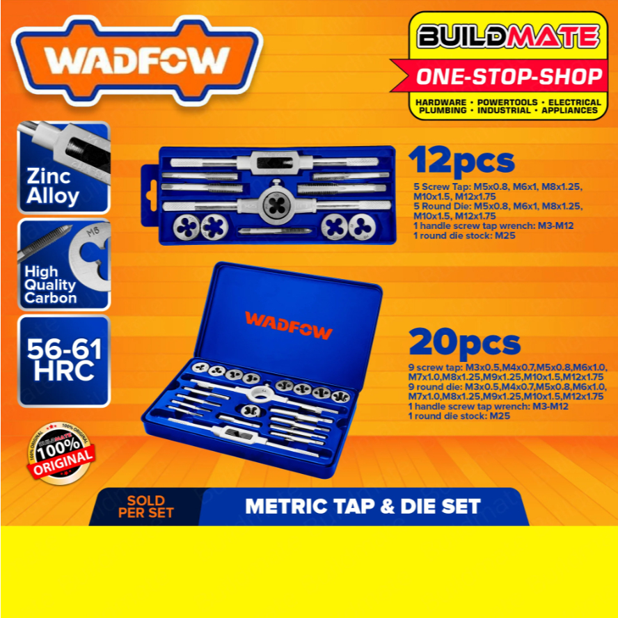 WADFOW Metric Tap And Die Set 12PCS | 20PCS Ratcheting Tap and Die ...