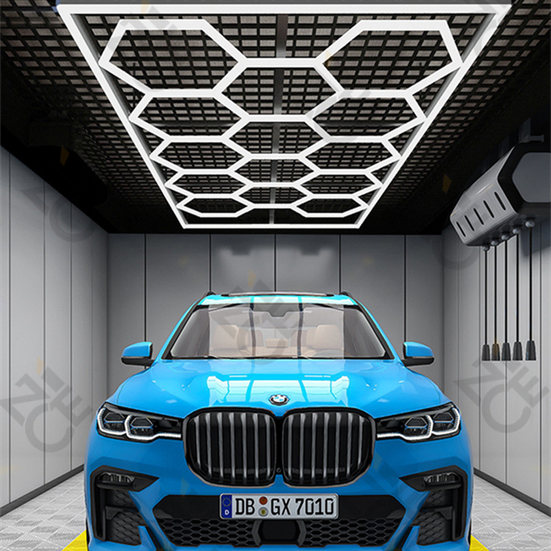 Hexagon LED Lighting Car Detail Garage Workshop Retail Light Honeycomb ...