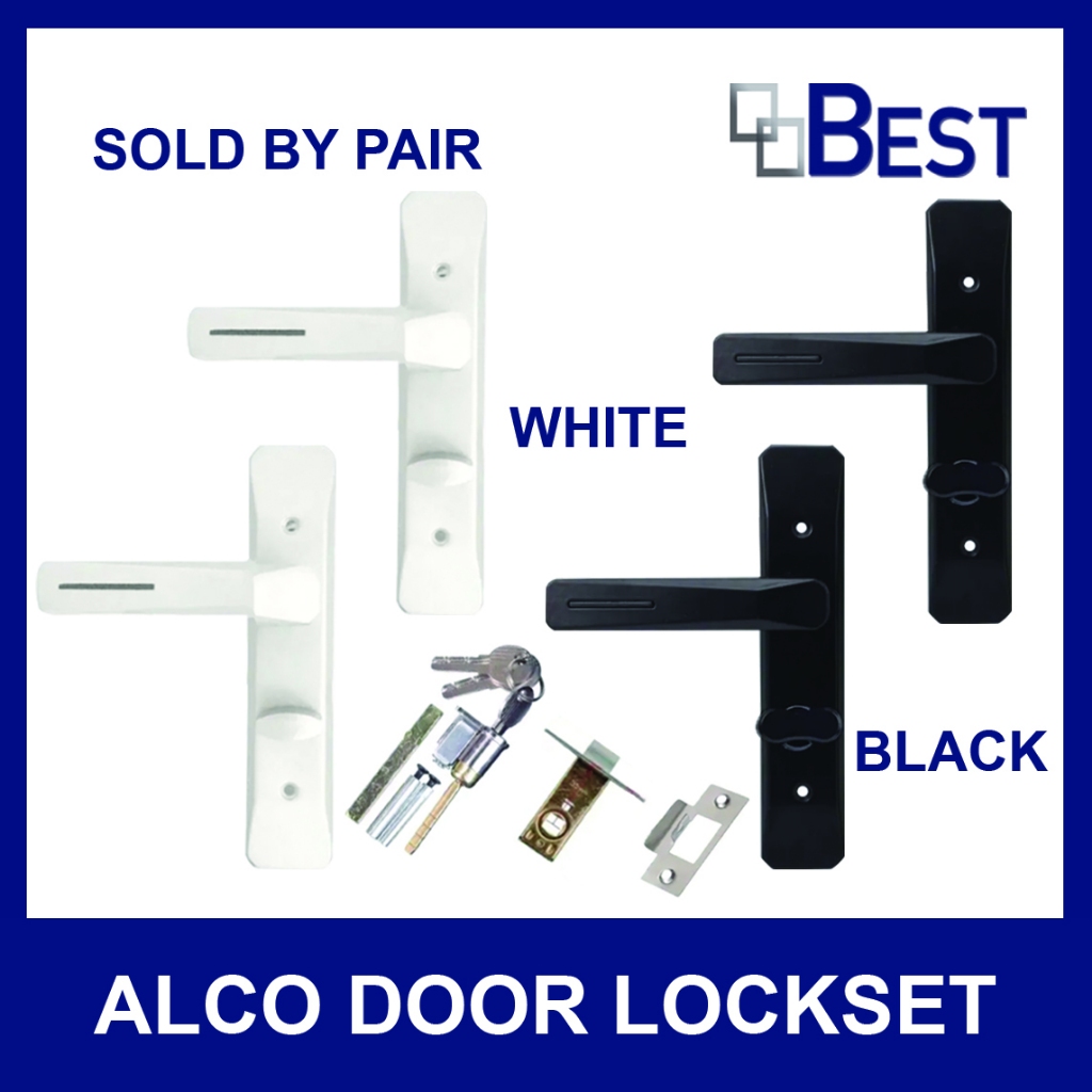 Alco Door Lockset With Key White & Black (1set) | Shopee Philippines