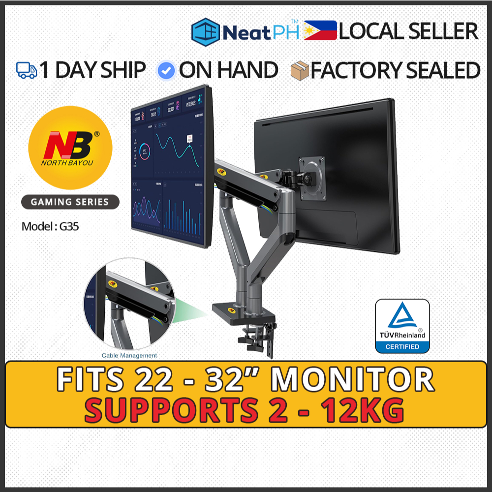 NB North Bayou Dual Monitor Arm Mount Stand G35 [4.4 to 26.4lbs for ...