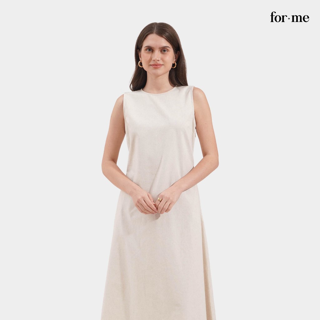 ForMe Trapeze Dress For Women (Beige) | Shopee Philippines