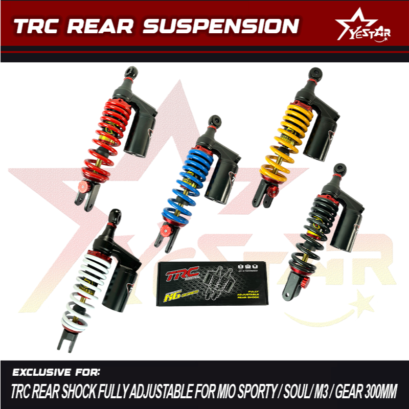 YESTAR MOTORCYCLE TRC REAR SHOCK 300MM FULLY ADJUSTABLE FOR MIO SPORTY ...