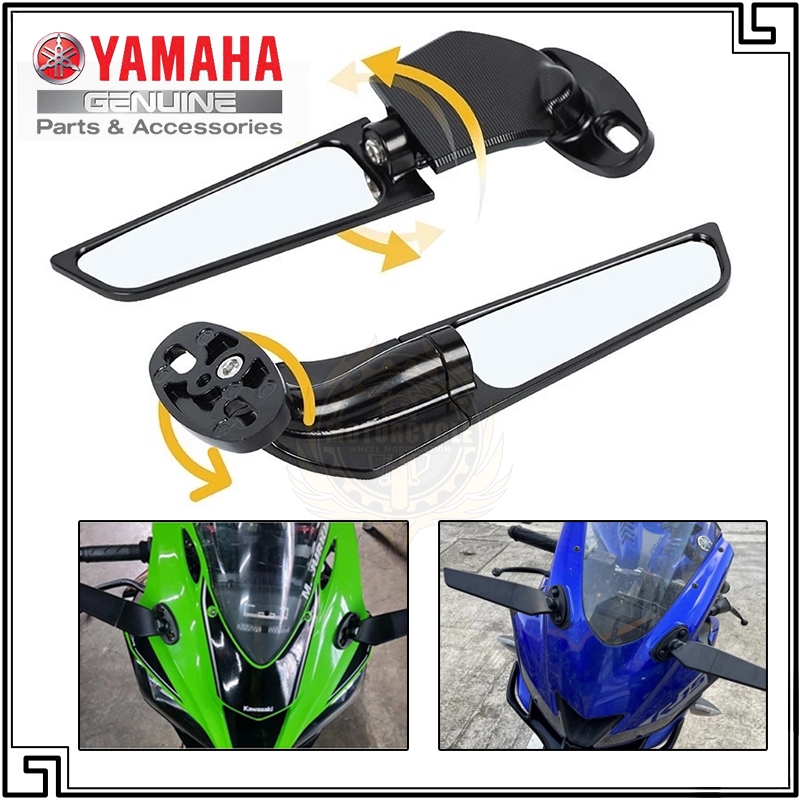 Universal Motorcycle Winglet Side Mirror Rearview Mirror Wind Wing ...