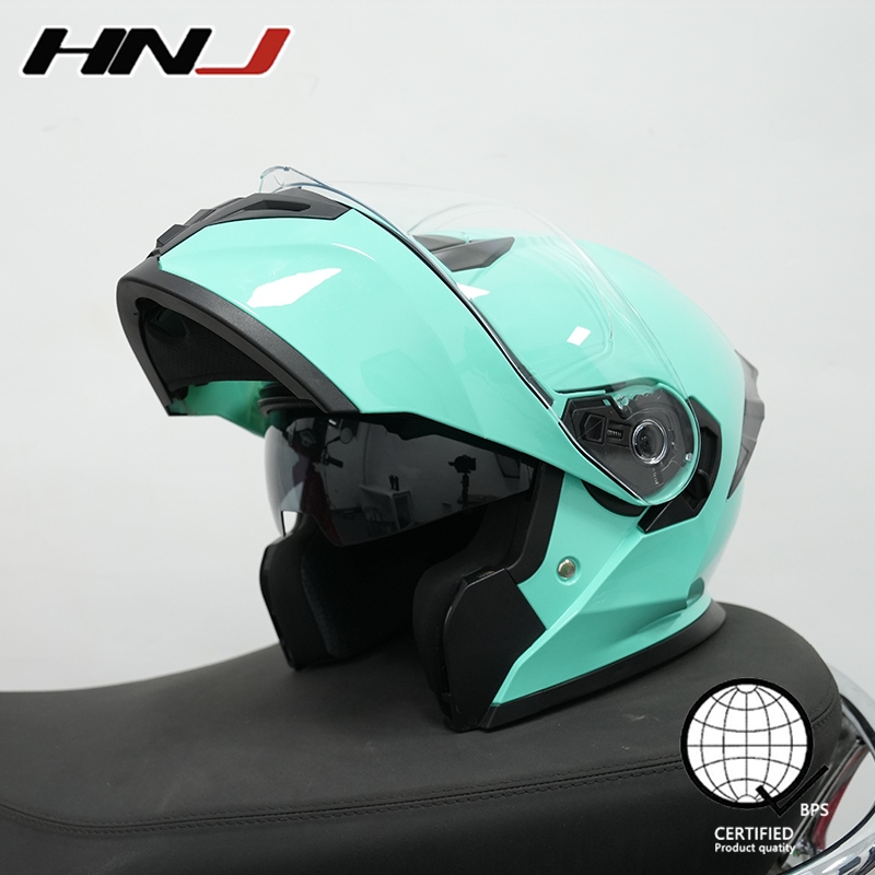 HNJ YM-617 Plain Men's modular full face dual visor helmet for ...