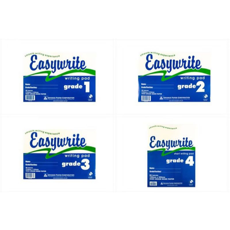 easywrite writing pad paper 1,2,3,4 imported premium paper (80leaves ...