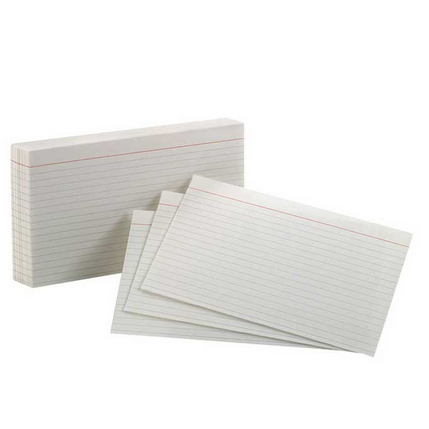 Index card White and colored 1/2-1/4-1/8 (100 pcs per pack) ( Sizes 3x5 ...