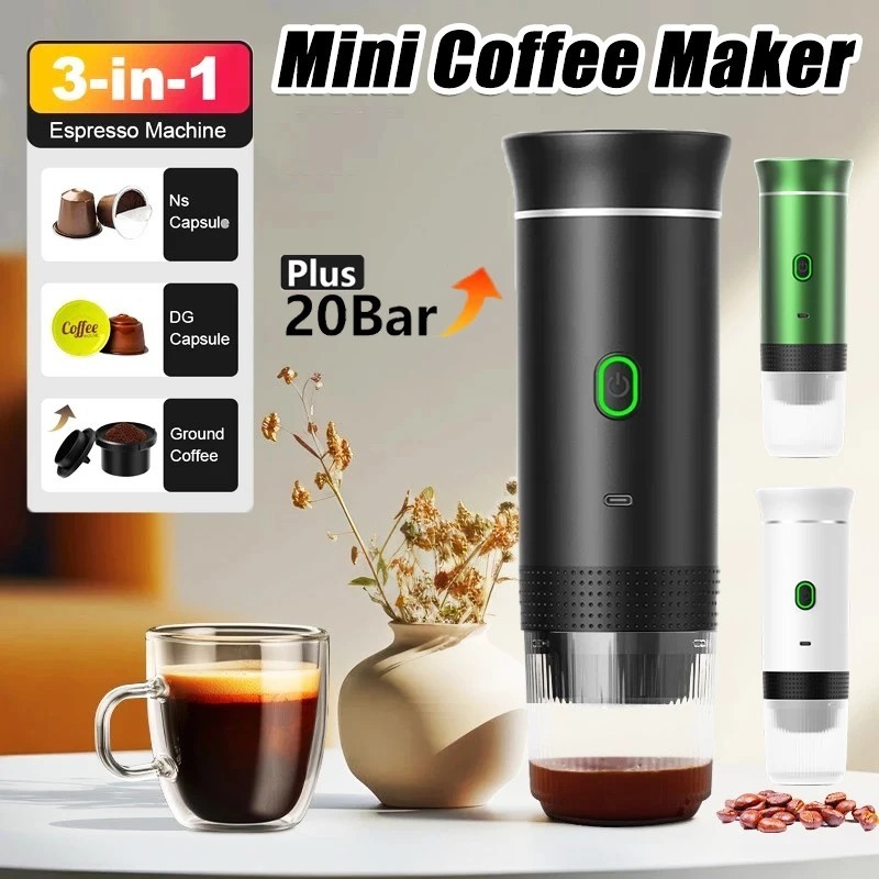 Portable Espresso maker, Travel Coffee Machine for Camping, Car Self ...