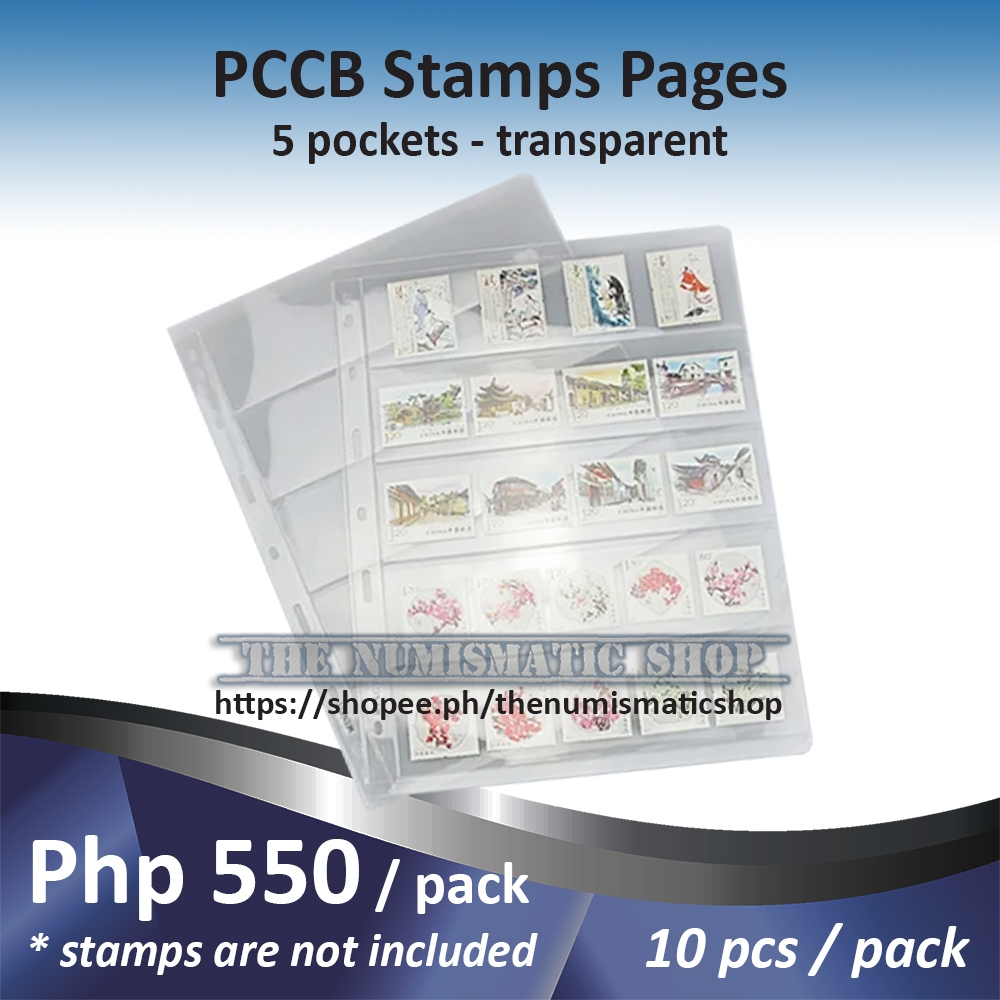 PCCB Stamp Album Loose Filler Pages - 5 Pockets transparent background ...
