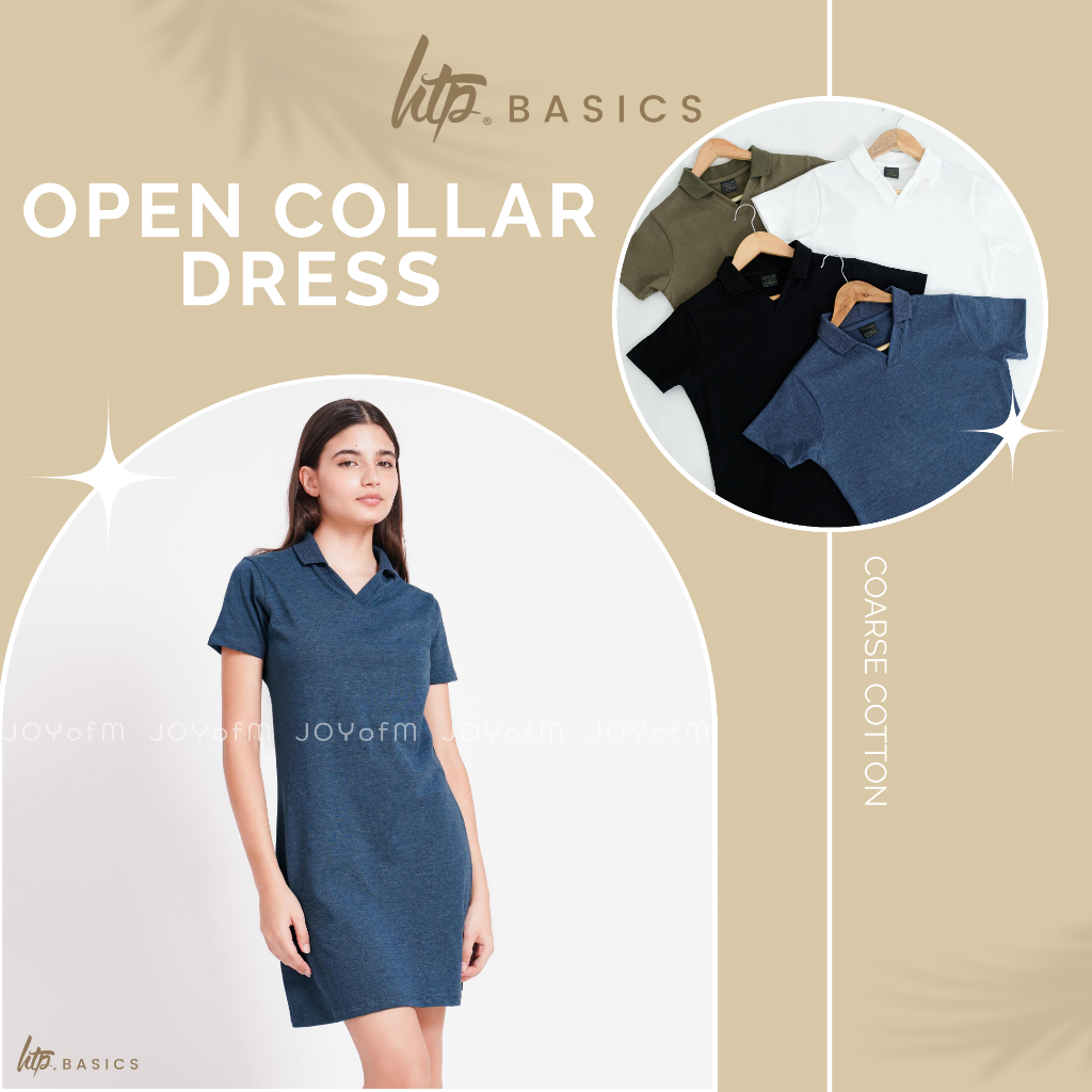 HTP Basics Open Collar Dress for Women | Cotton | Shopee Philippines