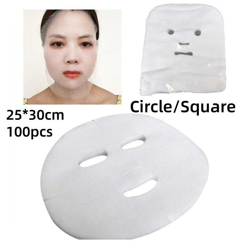 100PCS/SET Gauze Masks Circle/Square 25cm*30cm Ultra-thin Facial Soft ...