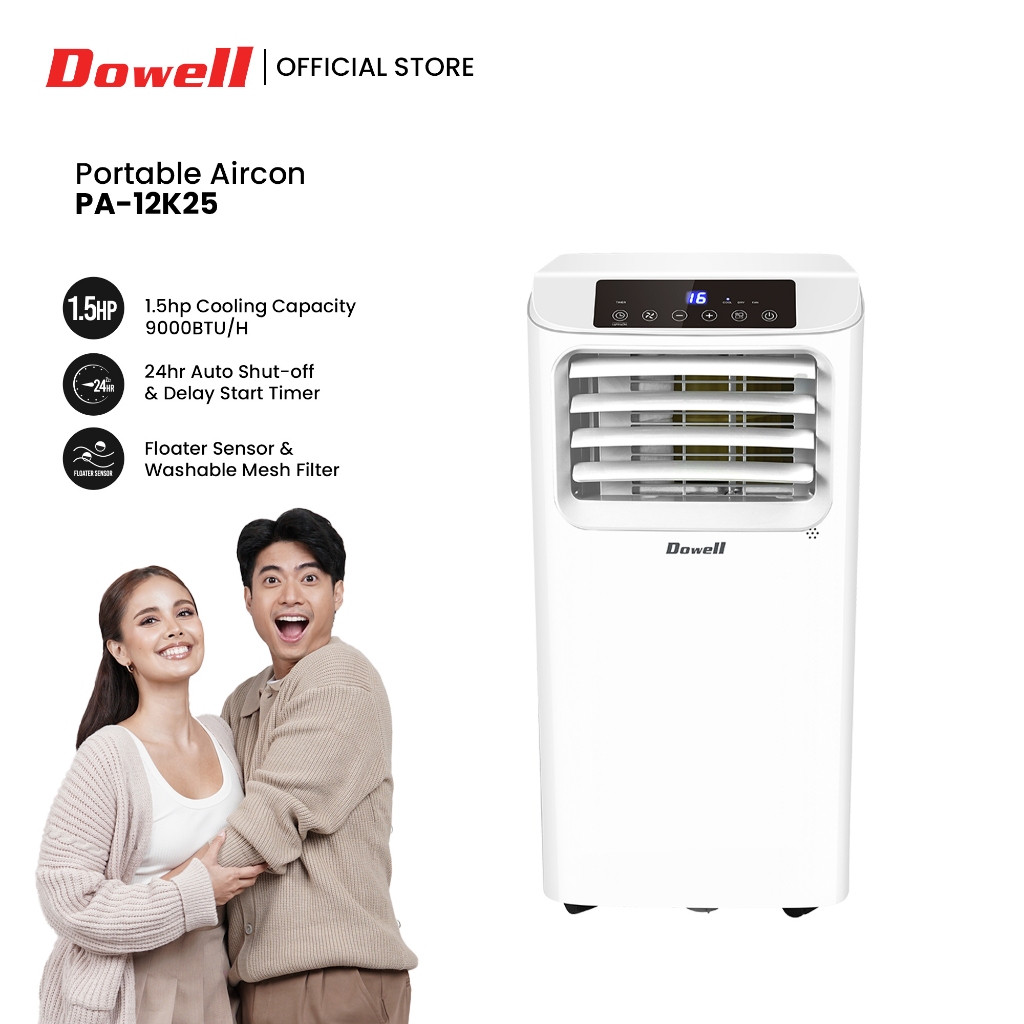 Dowell PA-12K25 Portable Aircon Window Installation Kit & Remote ...