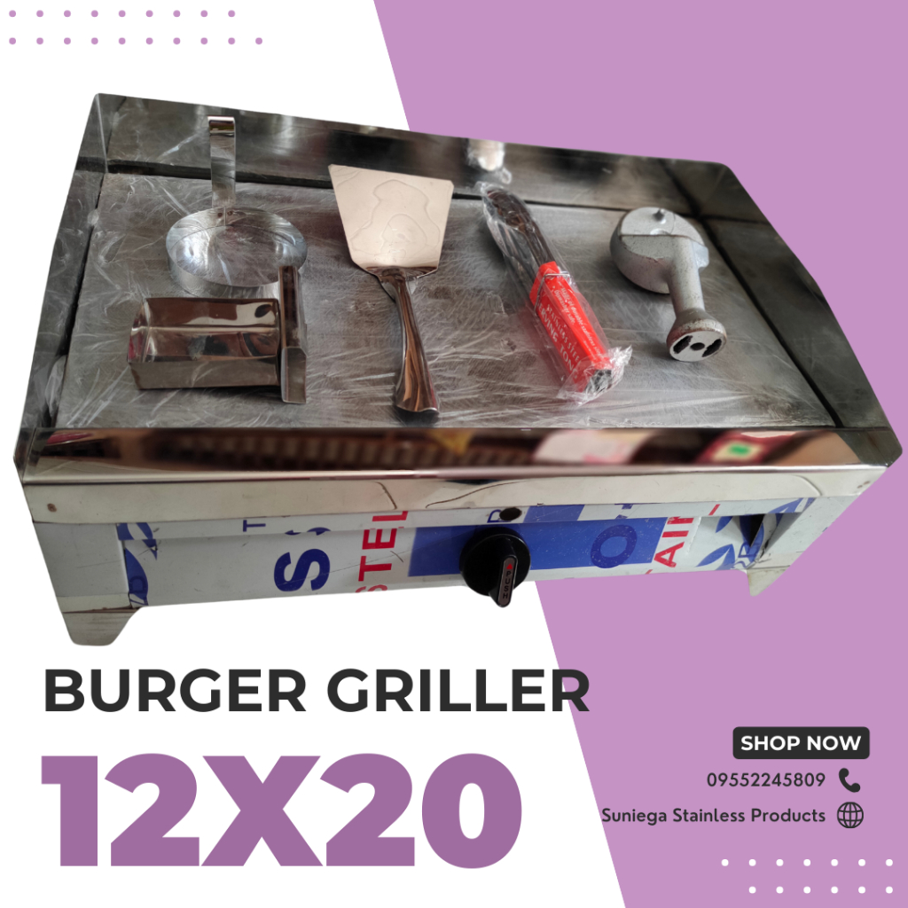 12x20 Inches Stainless Burger Griller Grill Griddle Lutuan ng Burger ...