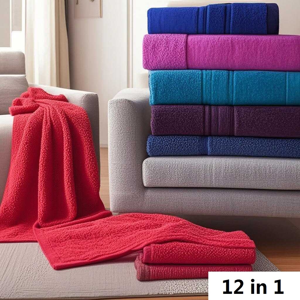 TNC 12 in 1 Rectangle Microfiber Towel ( hand towel / face towel ...