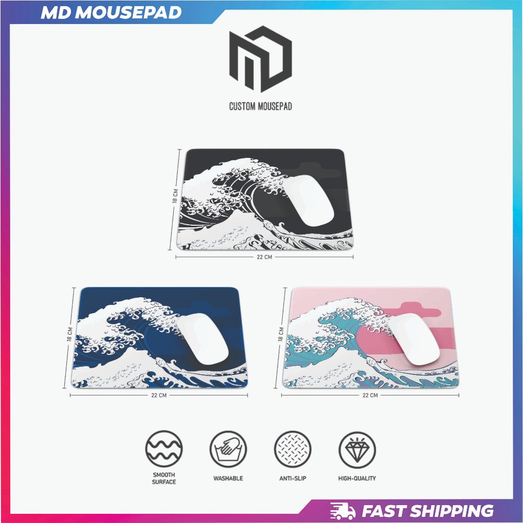 MD Mousepad | Kanagawa | Square Mousepad | Small Reegular Size Mouse ...