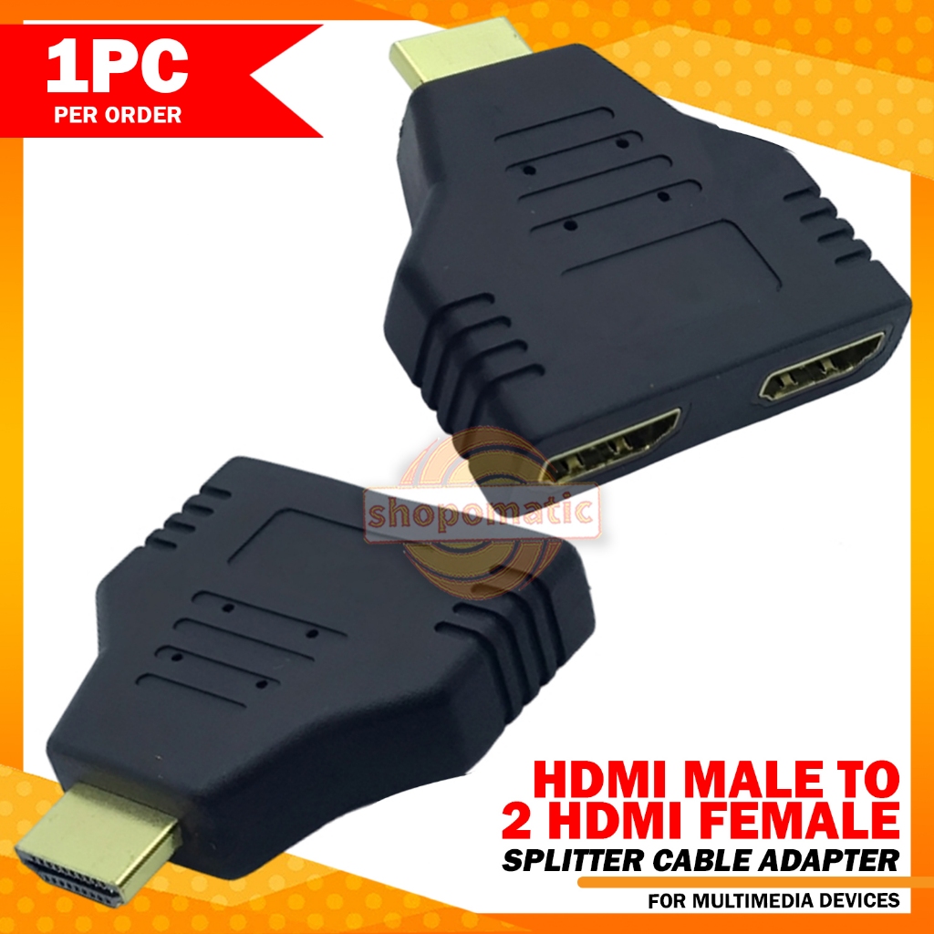 HDMI Male To Dual HDMI 2 Female Splitter Cable Adapter for Multimedia ...