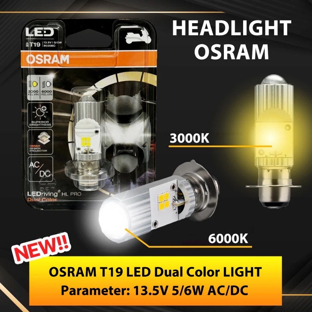 OSRAM T19 Motorcycle Headlight LED Bulbs SUPER BRIGHT LED DUAL BEAM | Shopee Philippines