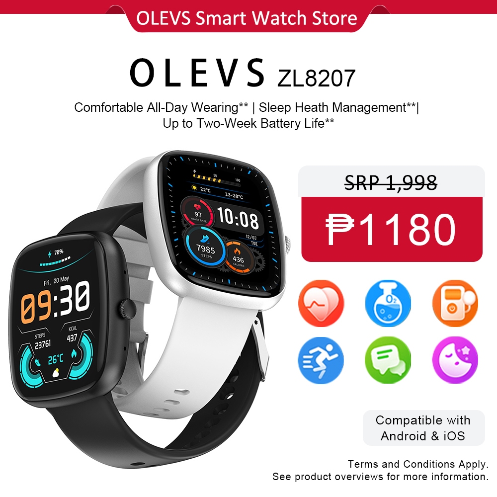OLEVS Smart Watch For Men IP67 Waterproof Original Silicone Strap ...