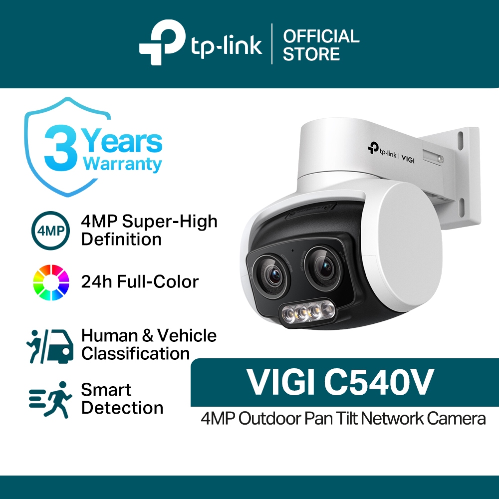 TP-Link | VIGI C540V | Outdoor CCTV | FullColor | Dual-Lens | Pan/Tilt ...