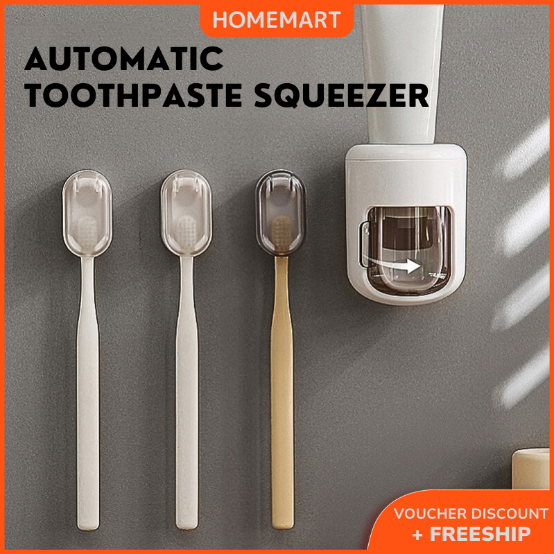 4pcs Toothpaste Dispenser Automatic Toothbrush Holder Organizer ...