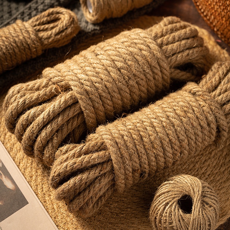 Diameter 1mm-30mm Jute rope hemp rope burlap retro handmade linen rope ...