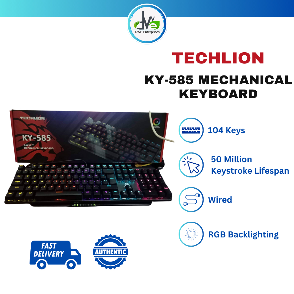 TECHLION KY-585 BACKLIT MECHANICAL GAMING KEYBOARD | Shopee Philippines