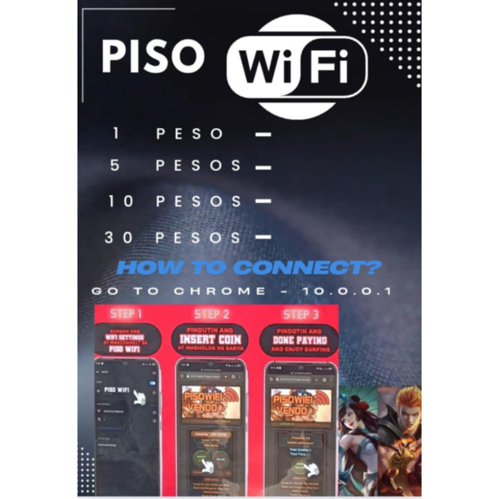 PISO WIFI - TIME RATE - HIGH QUALITY TARPAULIN | Shopee Philippines