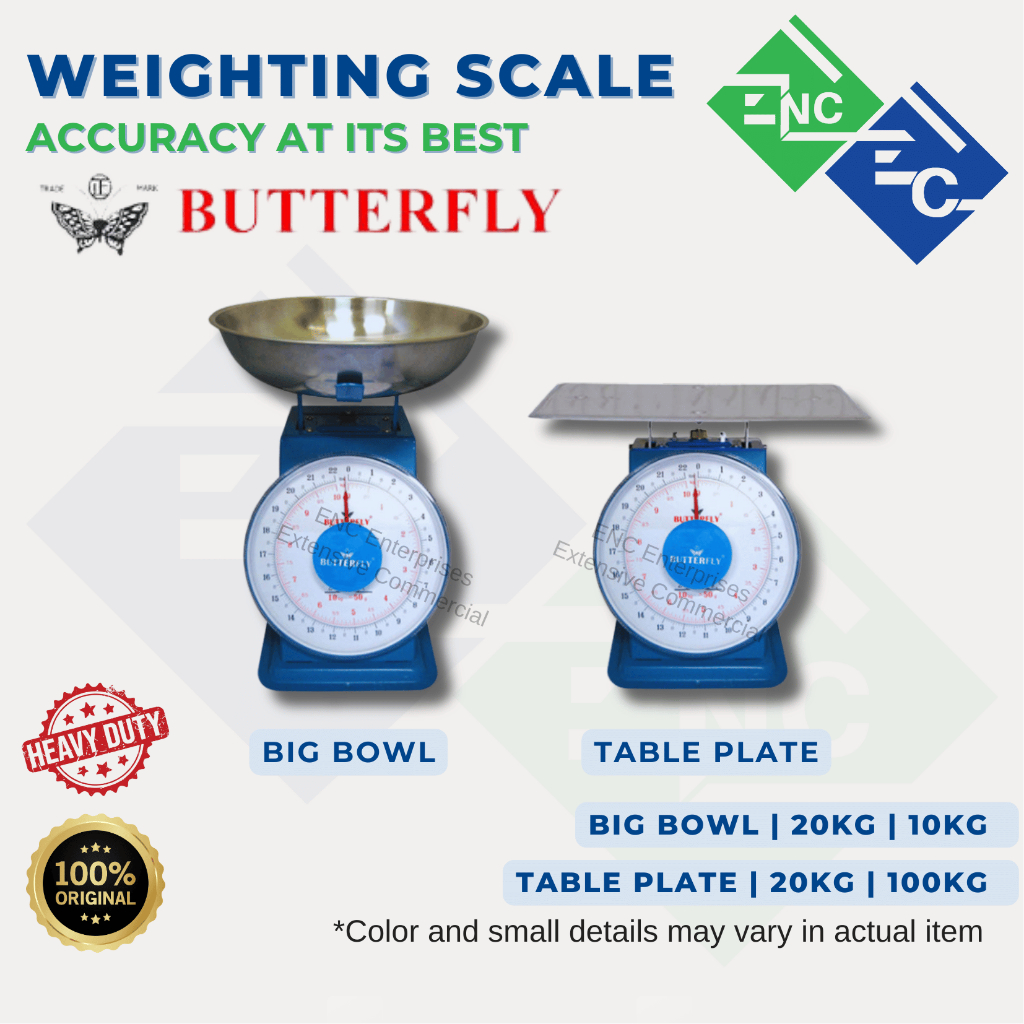 Timbangan | Weighting Scale | Butterfly Brand | Big Bowl | 20KG | 10KG | Table Plate | 20KG ...
