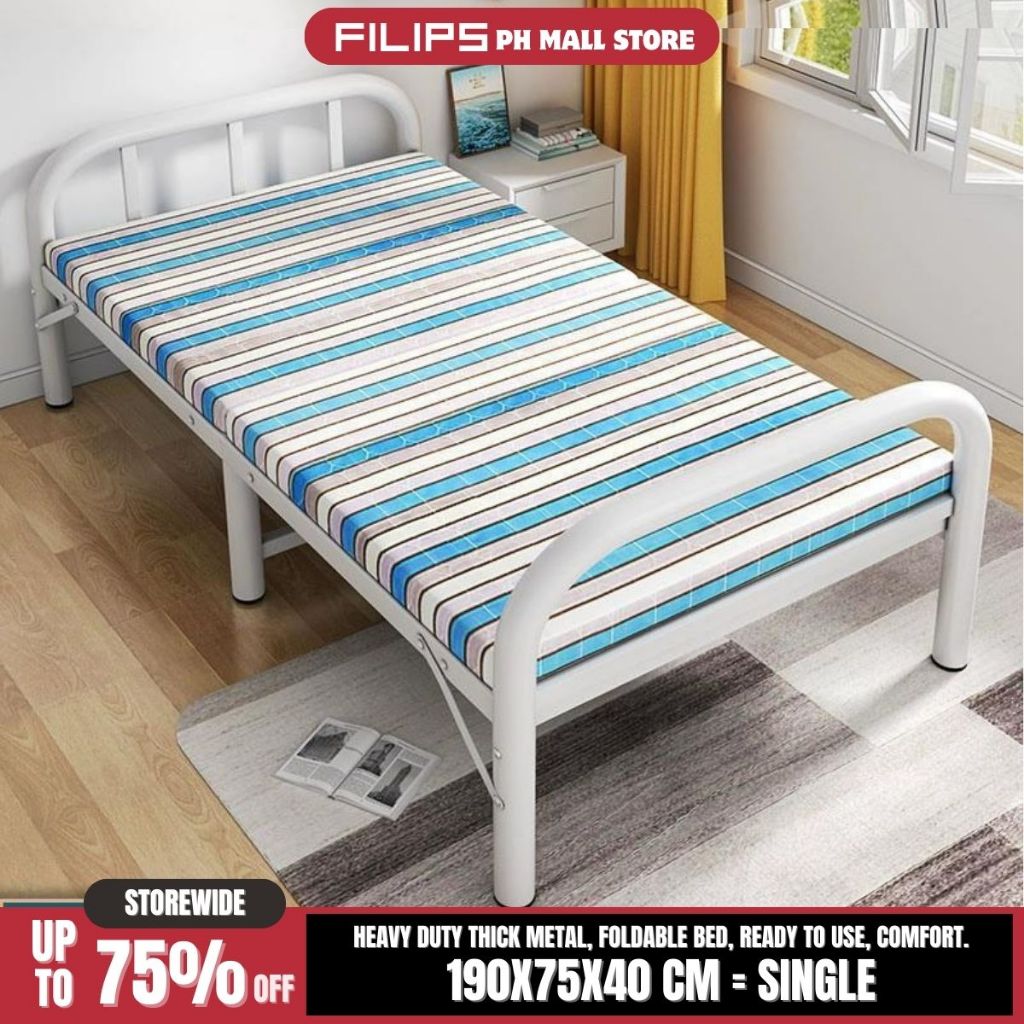 Heavy Duty Foldable Folding Bed For Dormitory Rooms Bed Frame BedSheet ...