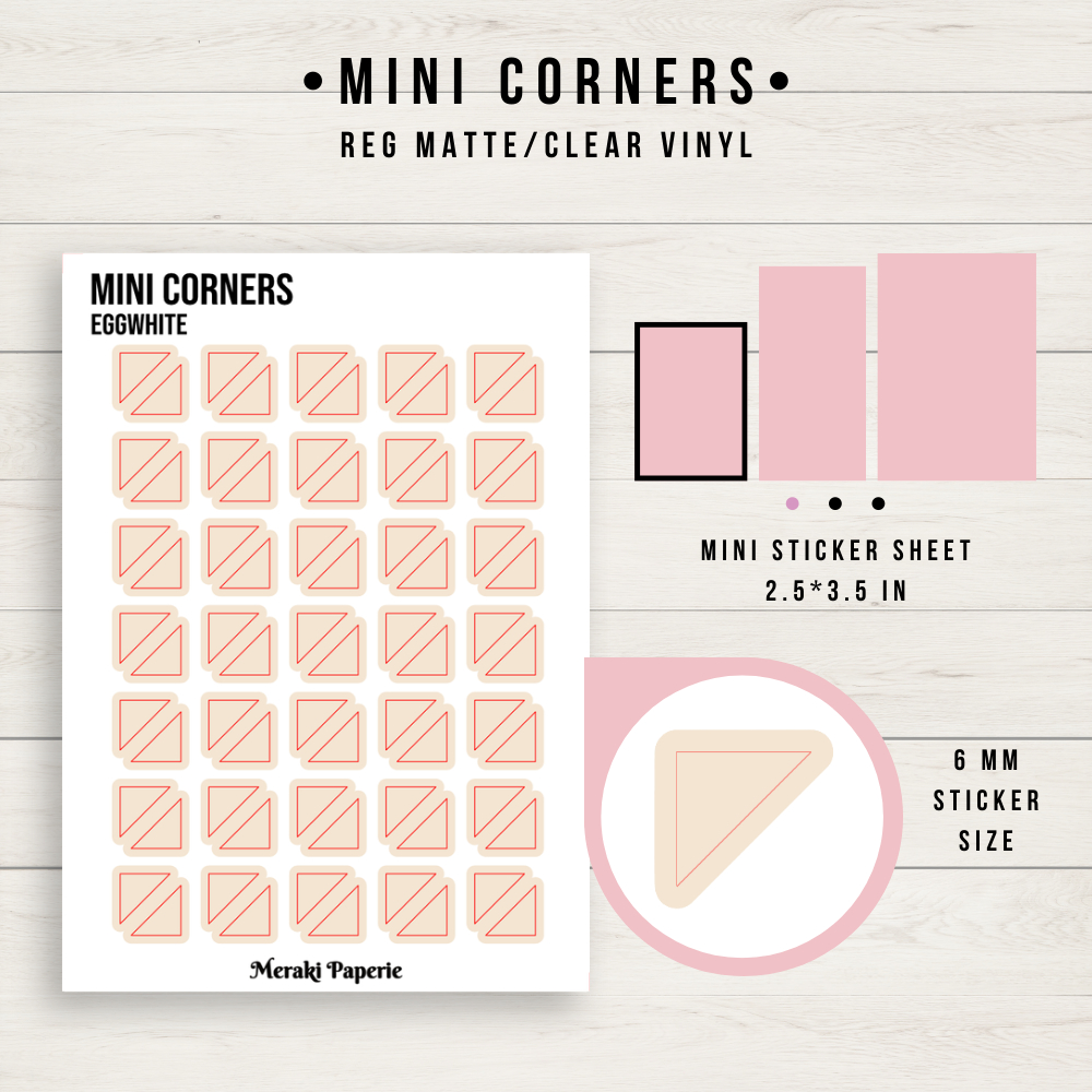 Mini Corners Planner Sticker Sheet | Functional Planner Stickers for ...