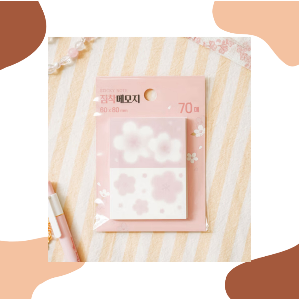 DAISO KOREA - Cherry Blossom Two Way Sticky Notes 70 Sheets | Shopee ...