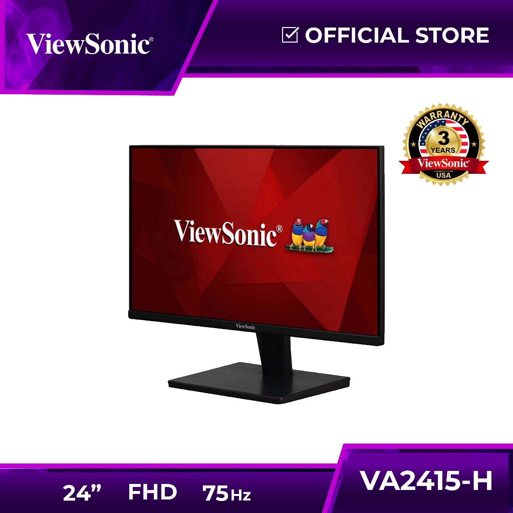 ViewSonic VA2415-H 24” FHD 1920 x 1080 75Hz VA Technology Eyecare Monitor | Shopee Philippines