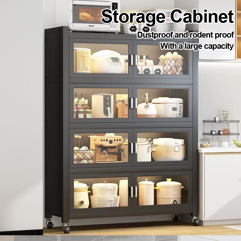 Kitchen Storage Cabinet Rack Dustproof For Rack Multi-function Enclosed ...