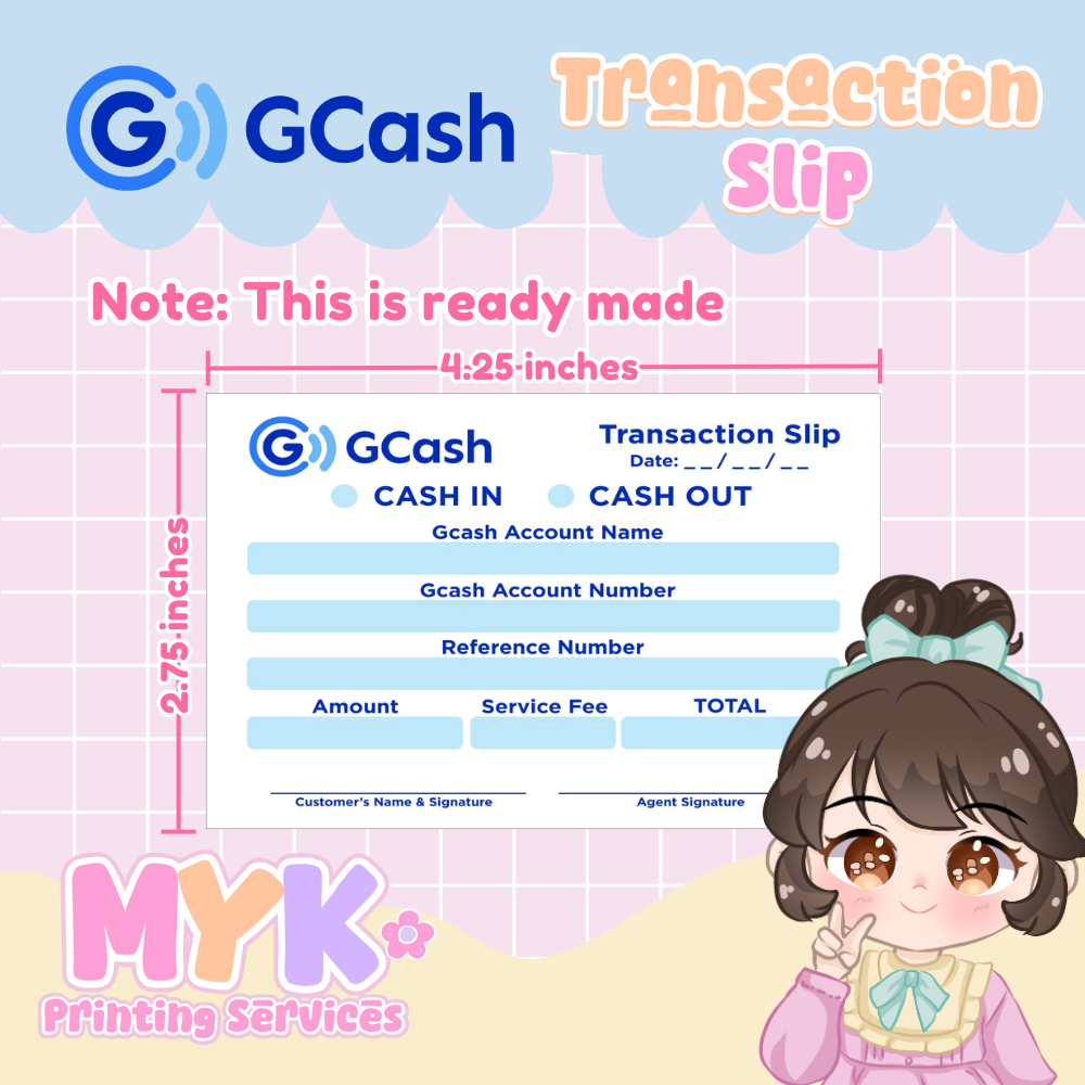 Gcash Transaction Slip / Gcash Cash In & Out Form | Shopee Philippines