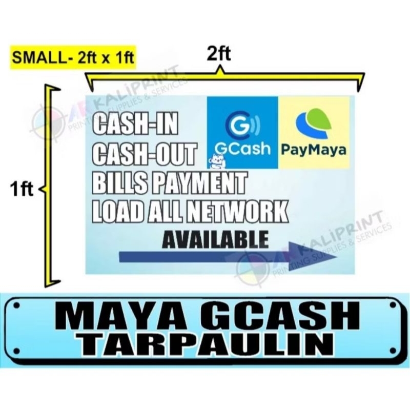 MAYA & GCASH Cash in Cash out Tarpaulin with 4 eyelets | Shopee Philippines