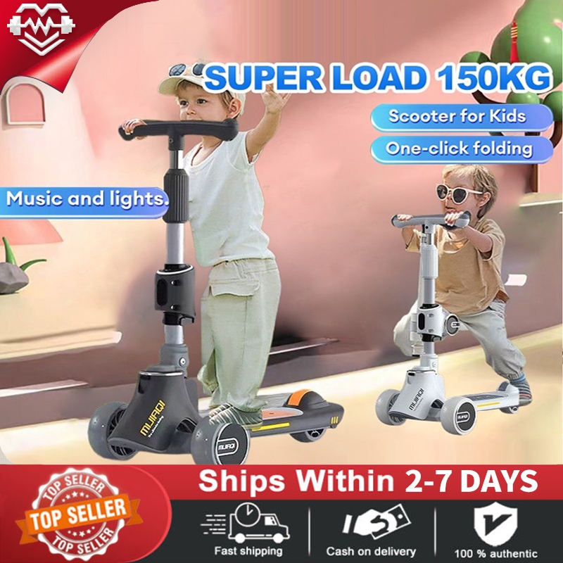 Kids Scooter 3in1 folding scooter for kids 3 wheel with LED Music ...