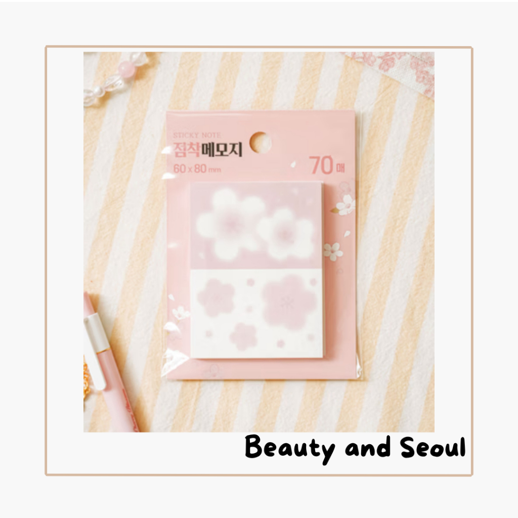 DAISO KOREA - Cherry Blossom Two Way Sticky Notes 70 Sheets | Shopee ...