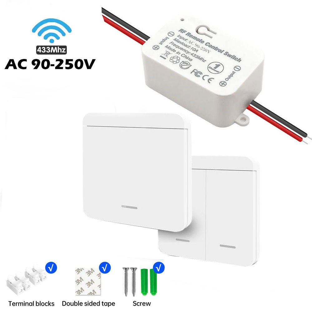 RF 433Mhz Switch light Wireless Switch Set Diy smart switch 1/2Gang ...