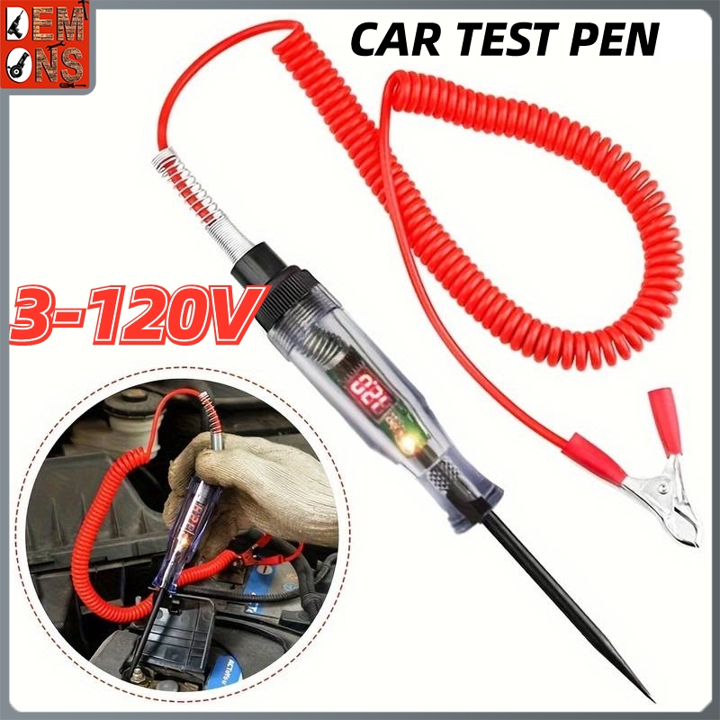Automotive Test Light 3-120V DC Digital LED Circuit Tester Heavy Duty ...