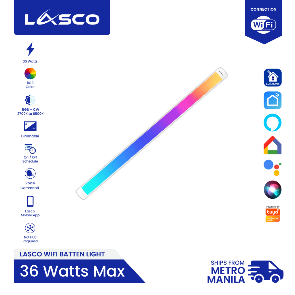 Lasco Wi-Fi Smart Home Lighting Smart Batten Light WIFI Light RGB ...