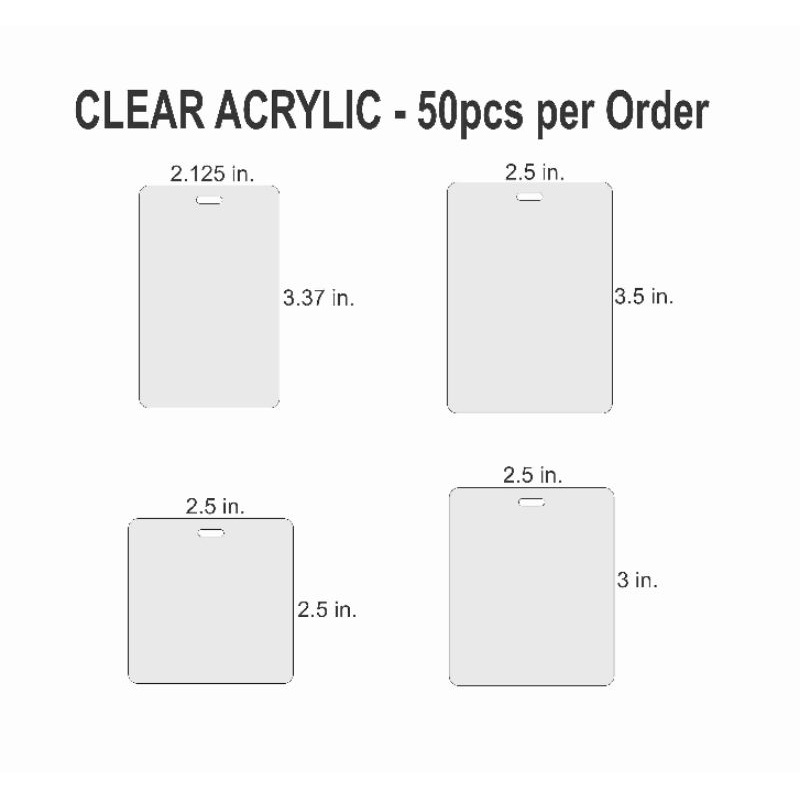 Blank Acrylic ID size - Clear Acrylic | Shopee Philippines
