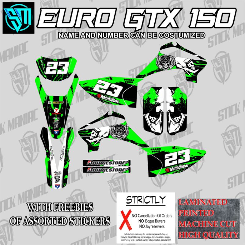 Euro gtx 150 costumized Laminated decals sticker | Shopee Philippines