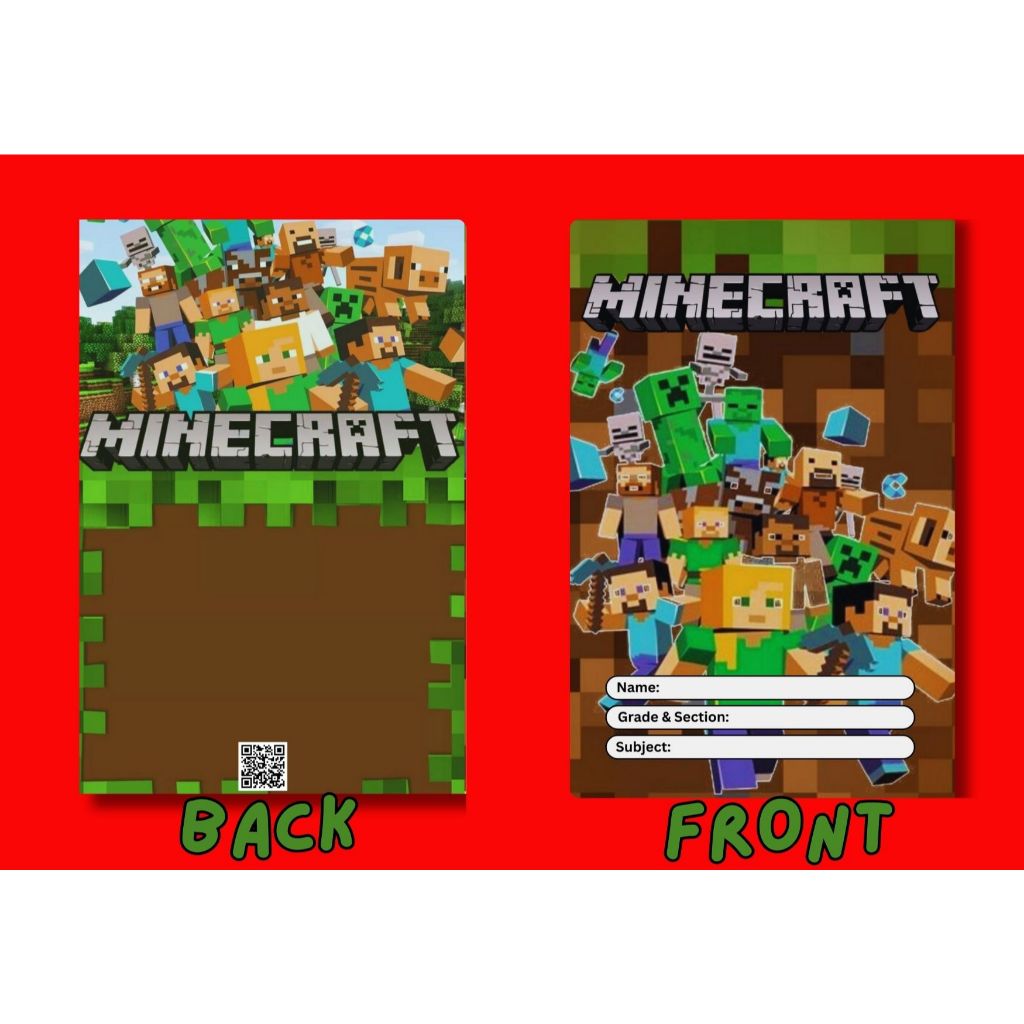 MINECRAFT NOTEBOOK STAPLED, COMPOSITION AND WRITING NOTEBOOK | Shopee ...
