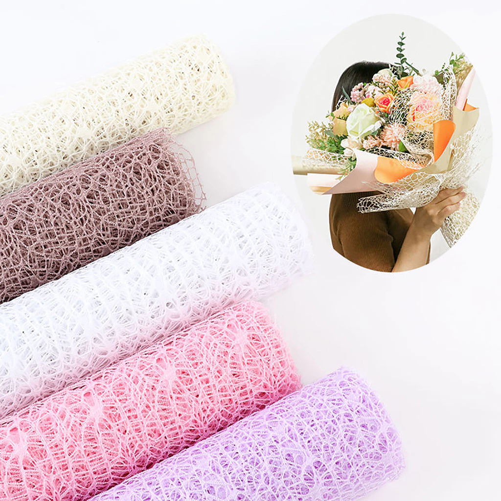 50cm*5Y Mother's Day Flower Wrapping Paper 1 Roll Gauze Bouquet ...