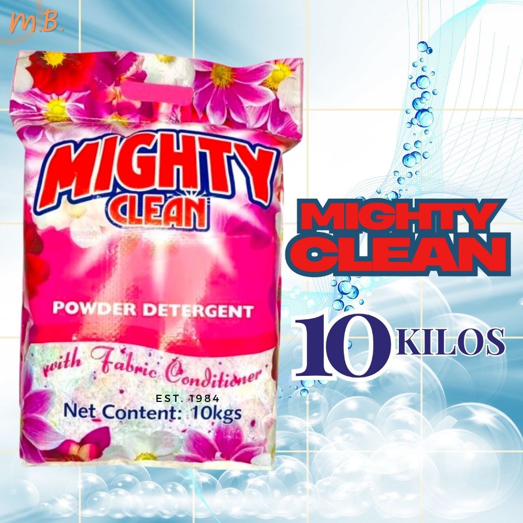 MIGHTHY CLEAN 10 KILOS POWDER DETERGENT with fabric conditioner ...