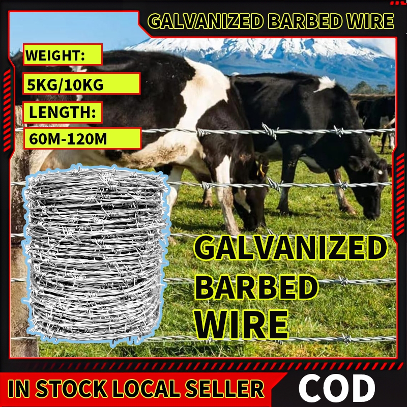100/200 Meters Barbed Wire Hot Dipped Galvanized / PVC Coated for Anti ...