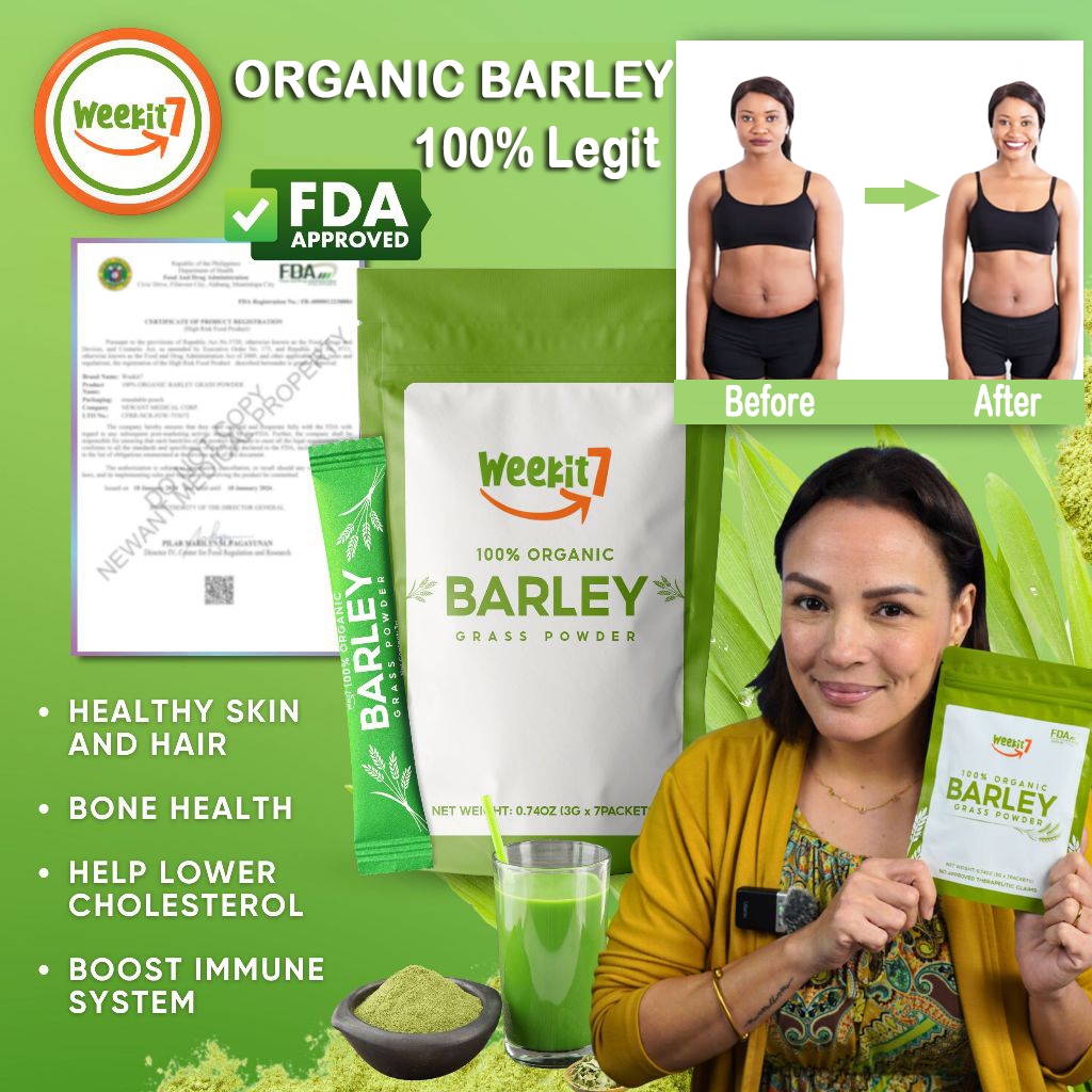 Weekit7 Barley Grass Powder Original FDA Approved Natural Organic ...
