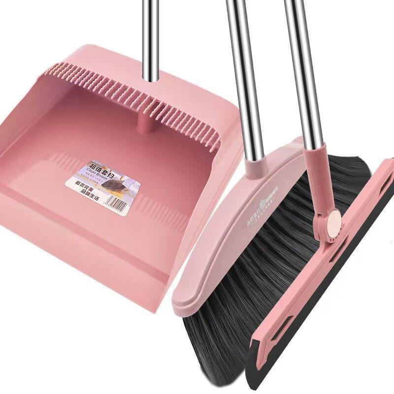 HALLOMALL 3pcs/Set Long-Handled Broom Dustpan Swiper Set Household ...