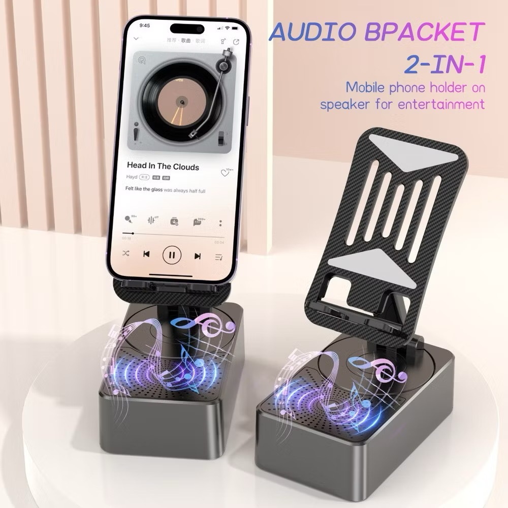 3 in 1 Bluetooth Speaker Power Bank Holder, Phone Stand with HD ...