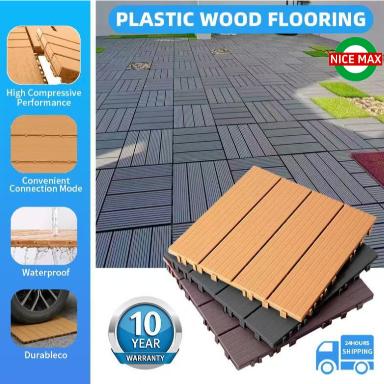 (PVC) Floor Decking tiles Indoor Outdoor DIY Interlocking Tiles for ...